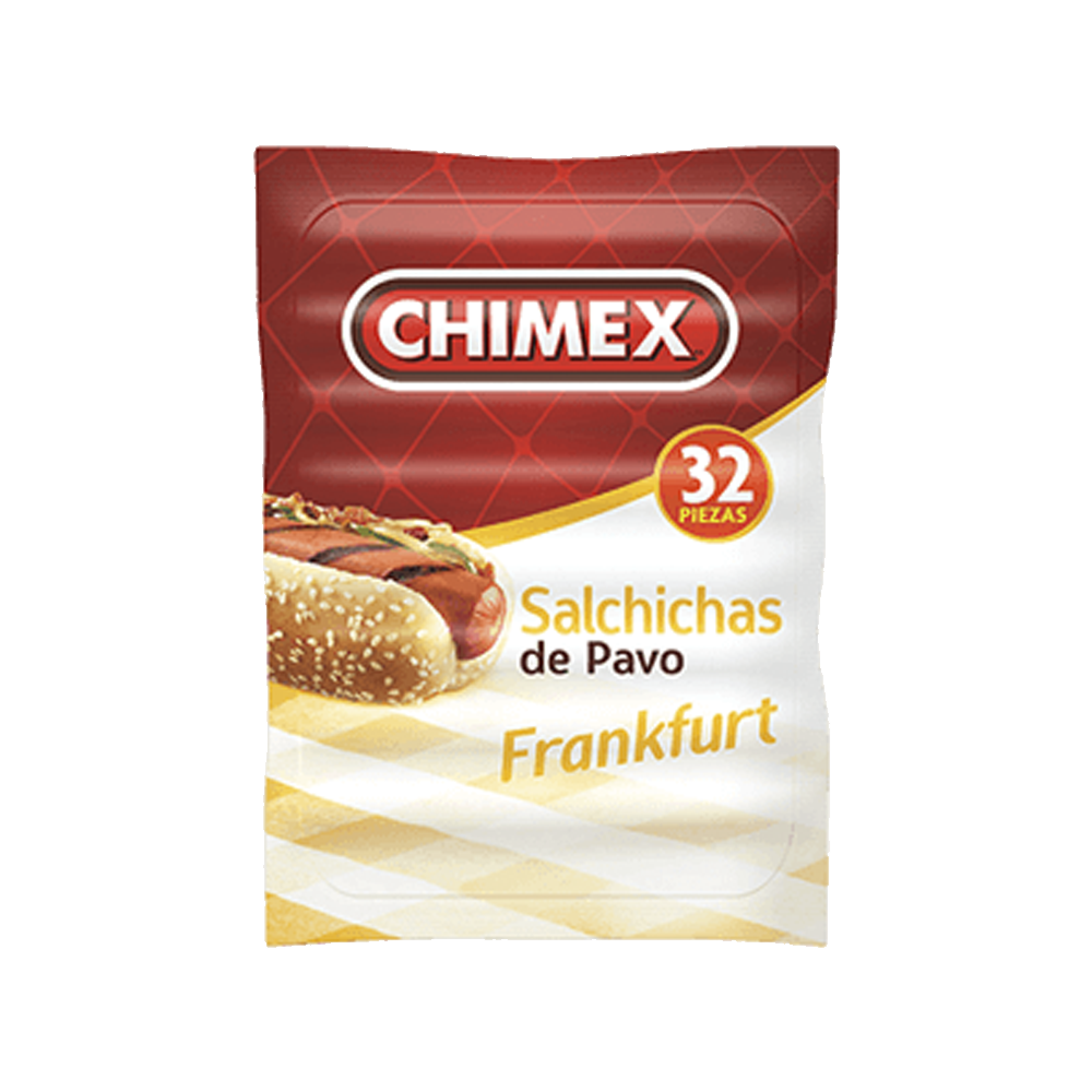 SALCHICHA DE PAVO FRANKFURT CHIMEX -PAQUETE 2.5 KG-