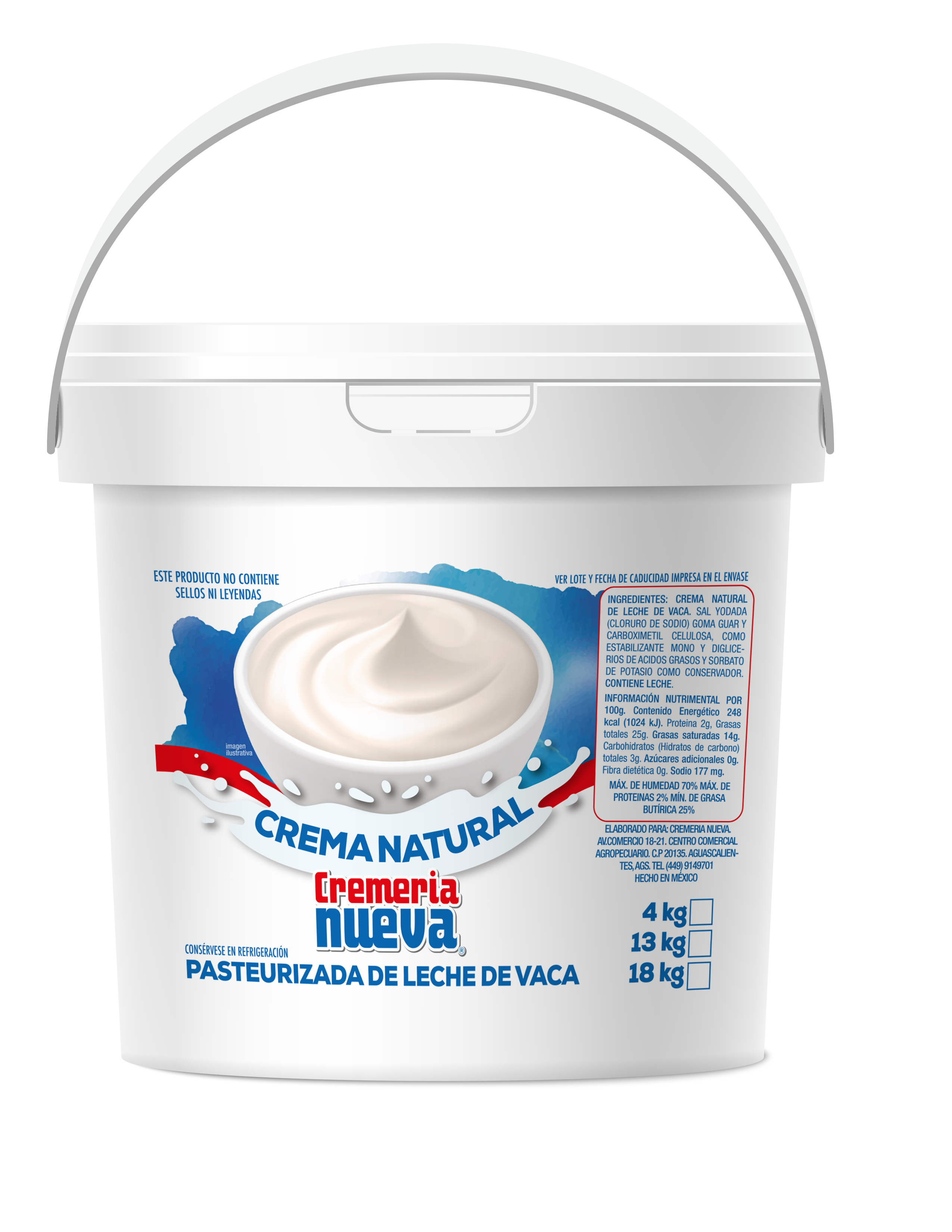 CREMA CREMERÍA NUEVA -CUBETA 4 LT-