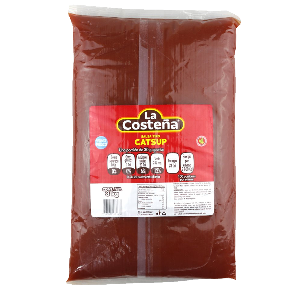 SALSA TIPO CATSUP LA COSTEÑA -BOLSA 3 KG-