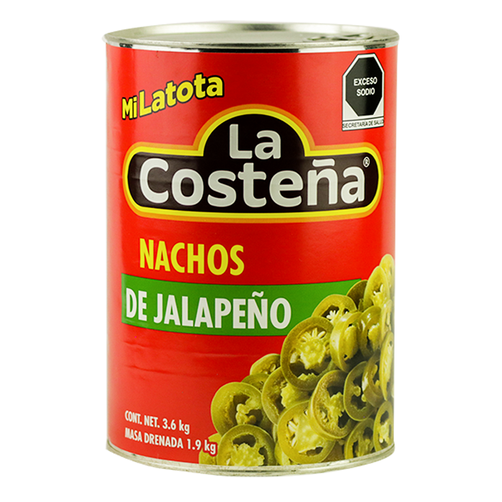 CHILES JALAPEÑOS EN RODAJA LA COSTEÑA MI LATOTA -LATA 3.65 KG-